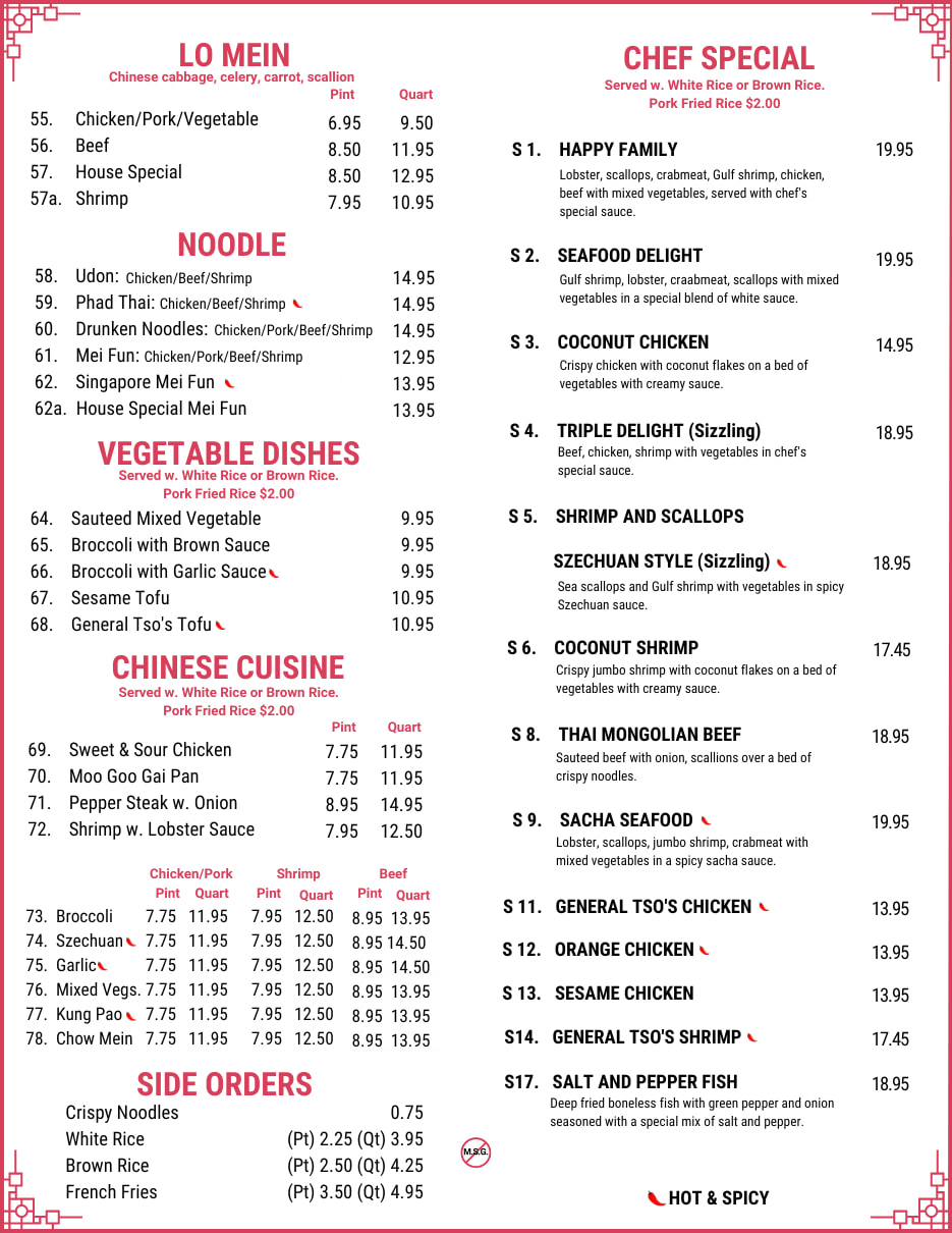 TAKEOUT MENU PAGE 2 • New Asian Bistro